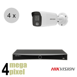 Hikvision 4MP IP set - 4 camera's - ColorVu | Camerashop244